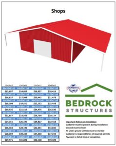 Shop Pricing – Bedrock Structures
